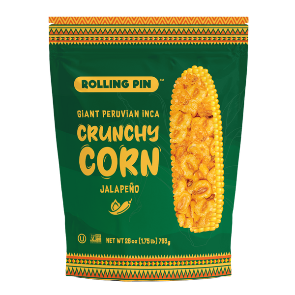 Giant Peruvian Crunchy Corn – Jalapeno Flavored, Made with Sunflower Oil, 28oz Bag – Spicy ...