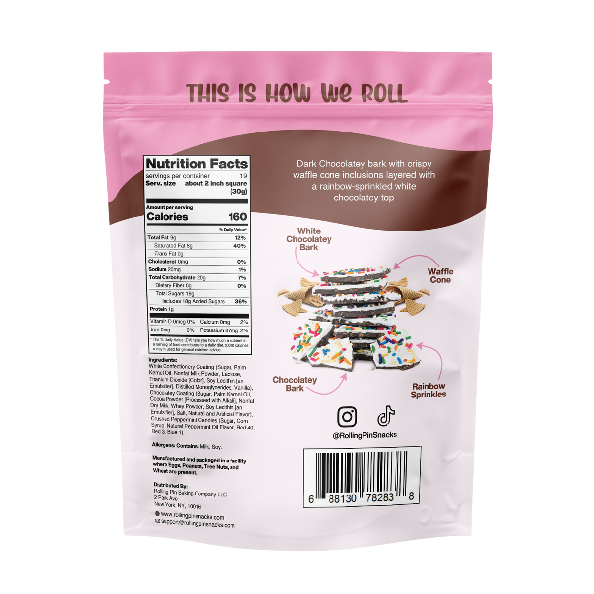 Rolling Pin Snacks: Ice Cream Cone Bark (20 oz)